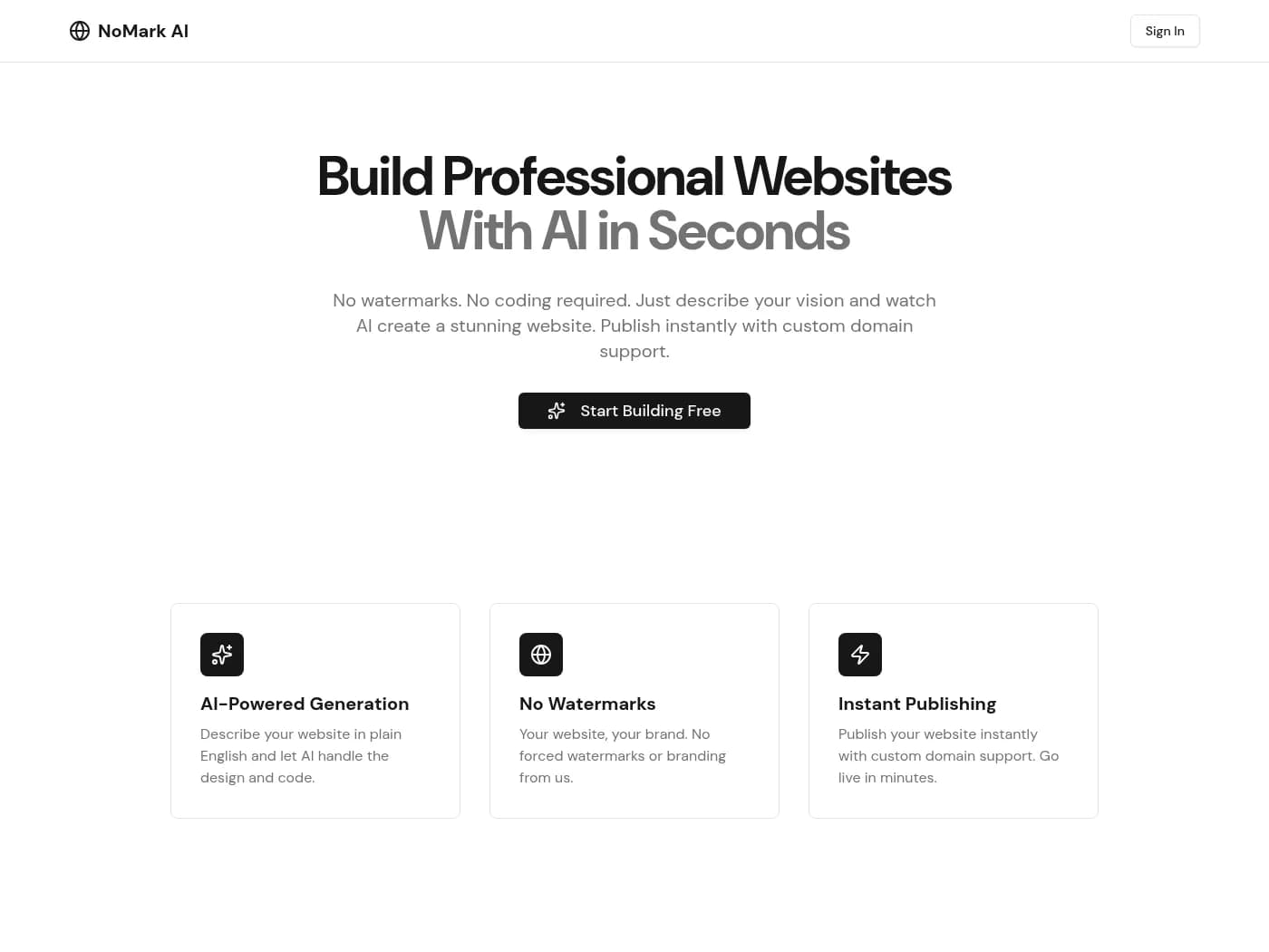 NoMark AI Site Builder