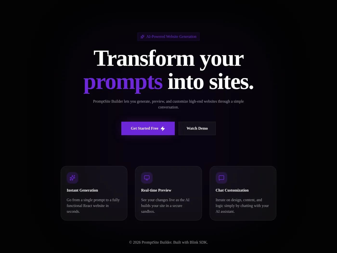 PromptSite Builder