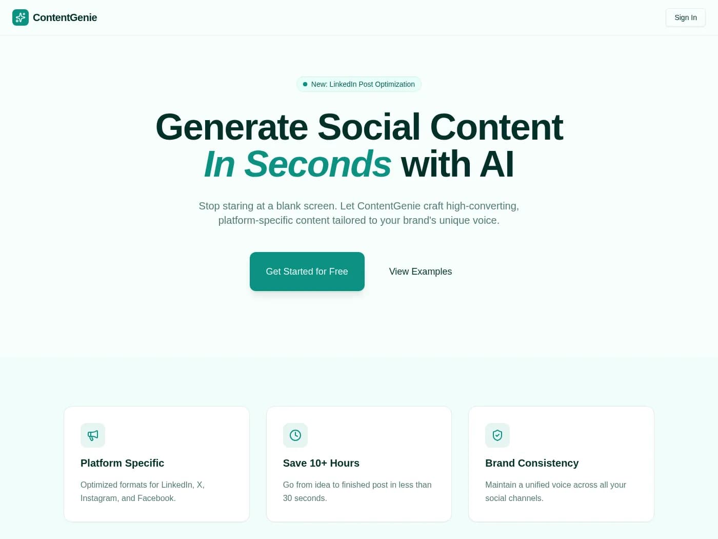 AI Social Content Genie