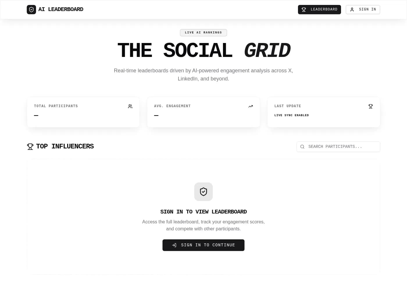 AI Social Leaderboard