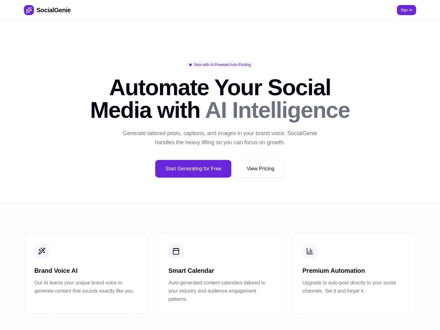 SocialGenie AI Manager
