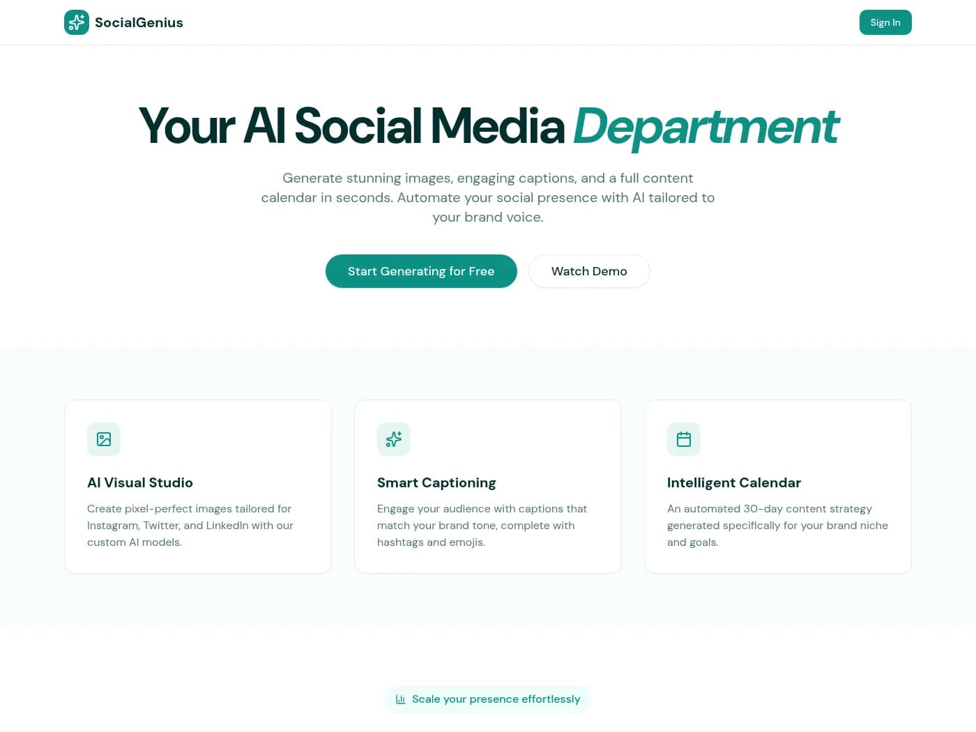 AI Social Media Genius