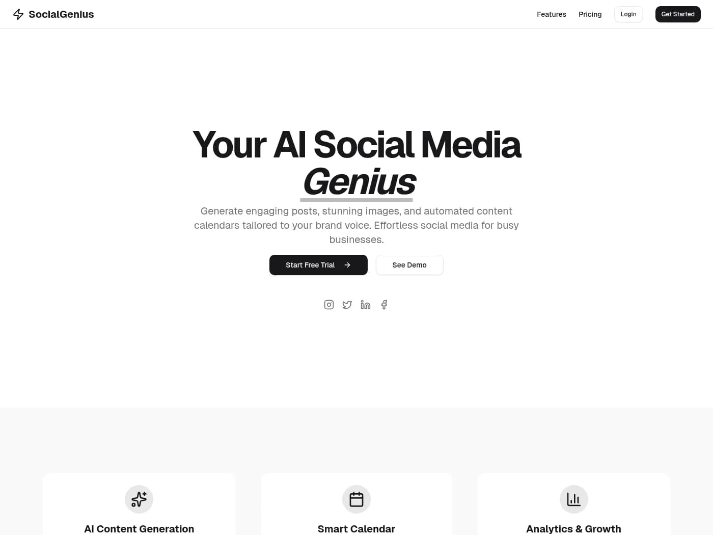 AI Social Media Genius