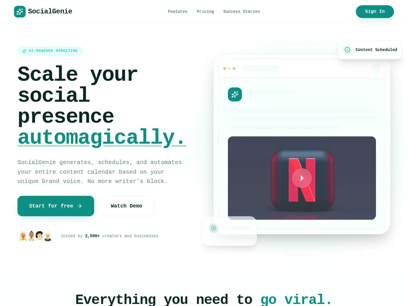 SocialGenie Platform