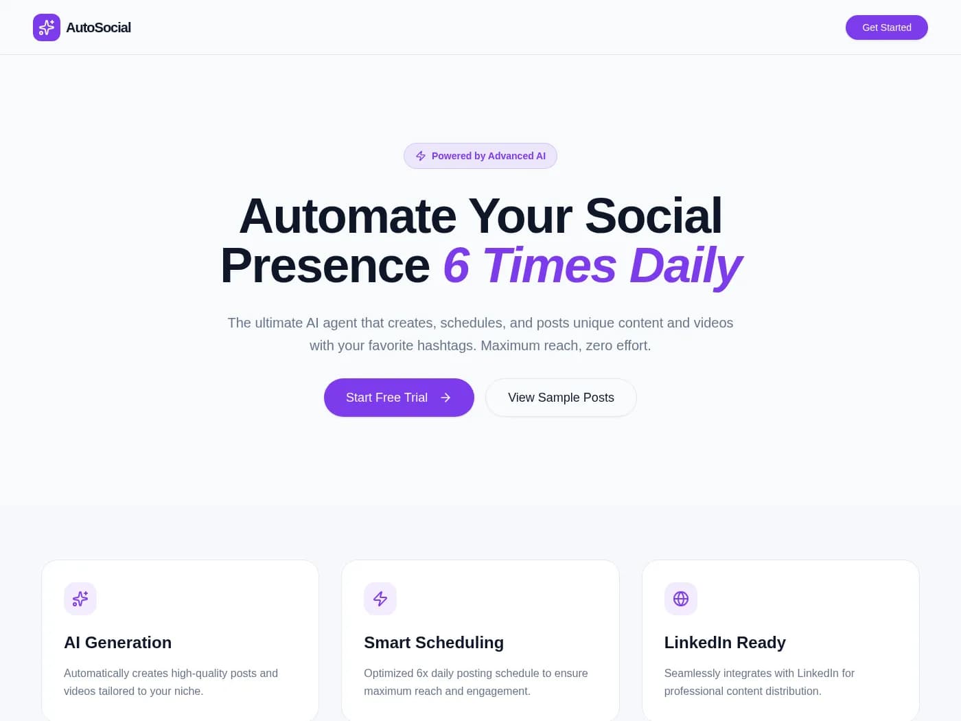 AutoSocial AI Poster