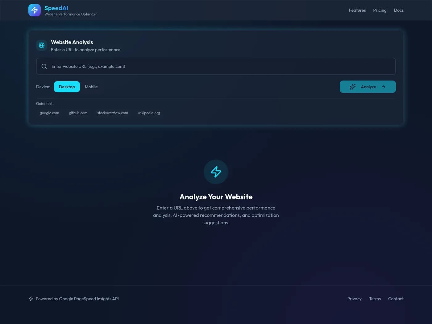 AI Speed Optimizer Dashboard