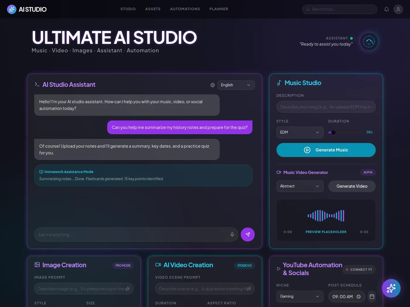 Ultimate AI Studio Dashboard