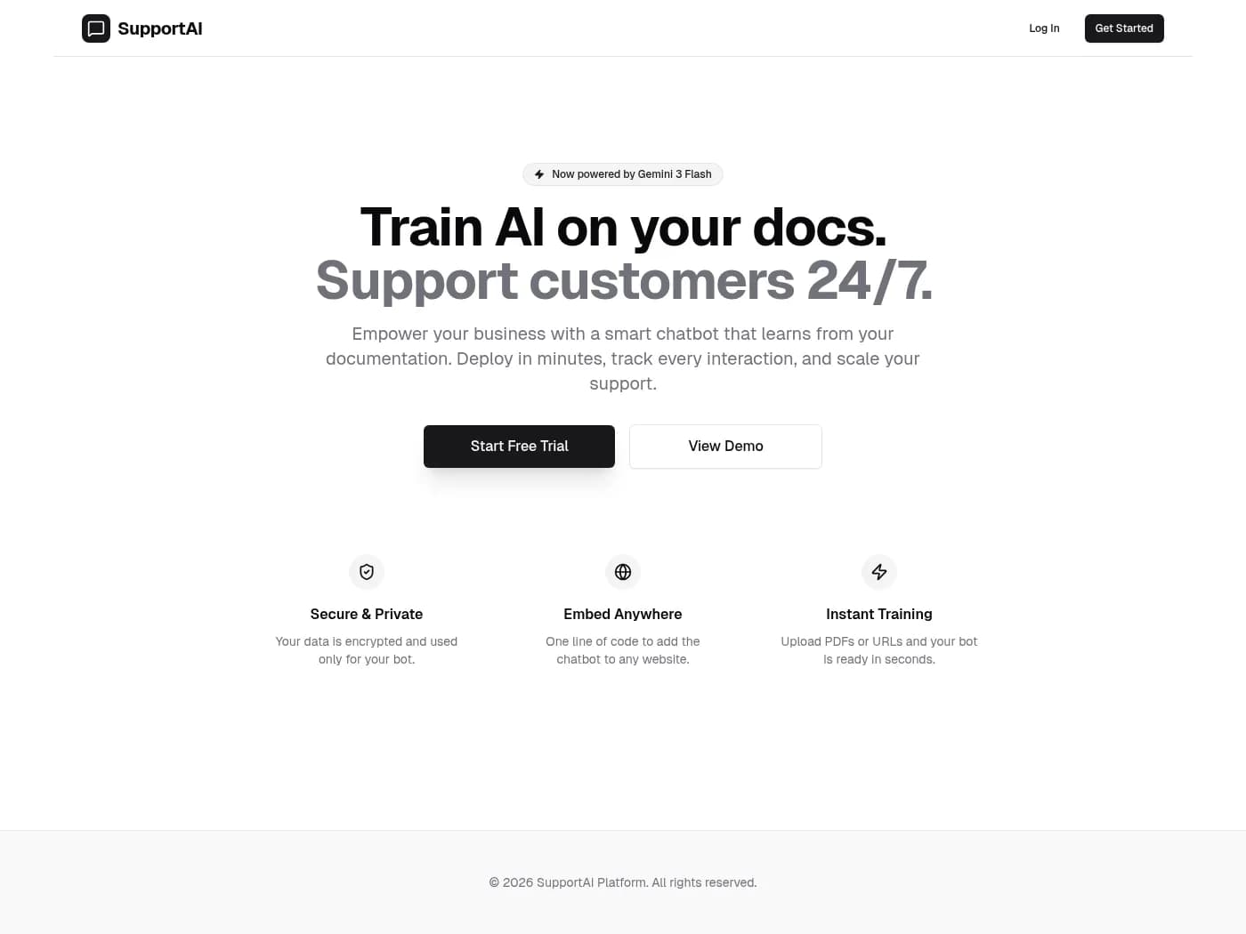 AI Support Chatbot Platform