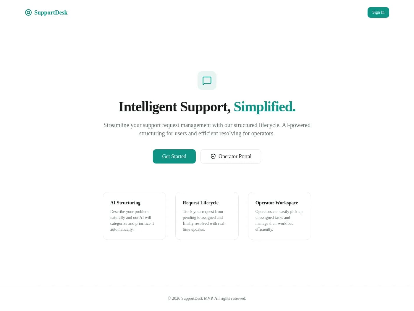 AI Support Desk MVP