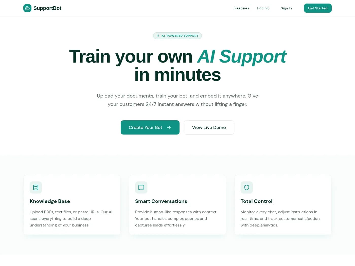 AI SupportBot Hub