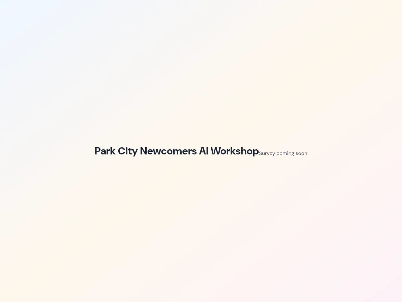 AI Workshop Survey Suite