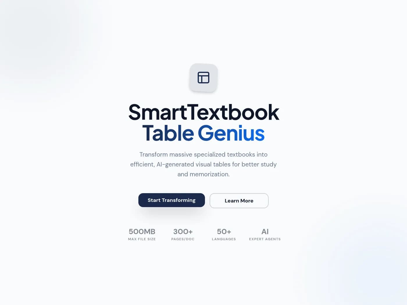 SmartTextbook Table Genius