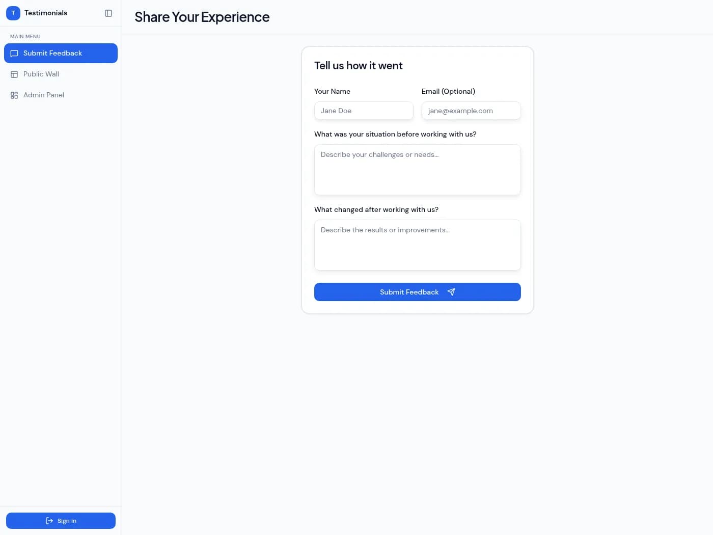 Testimonial AI Wall
