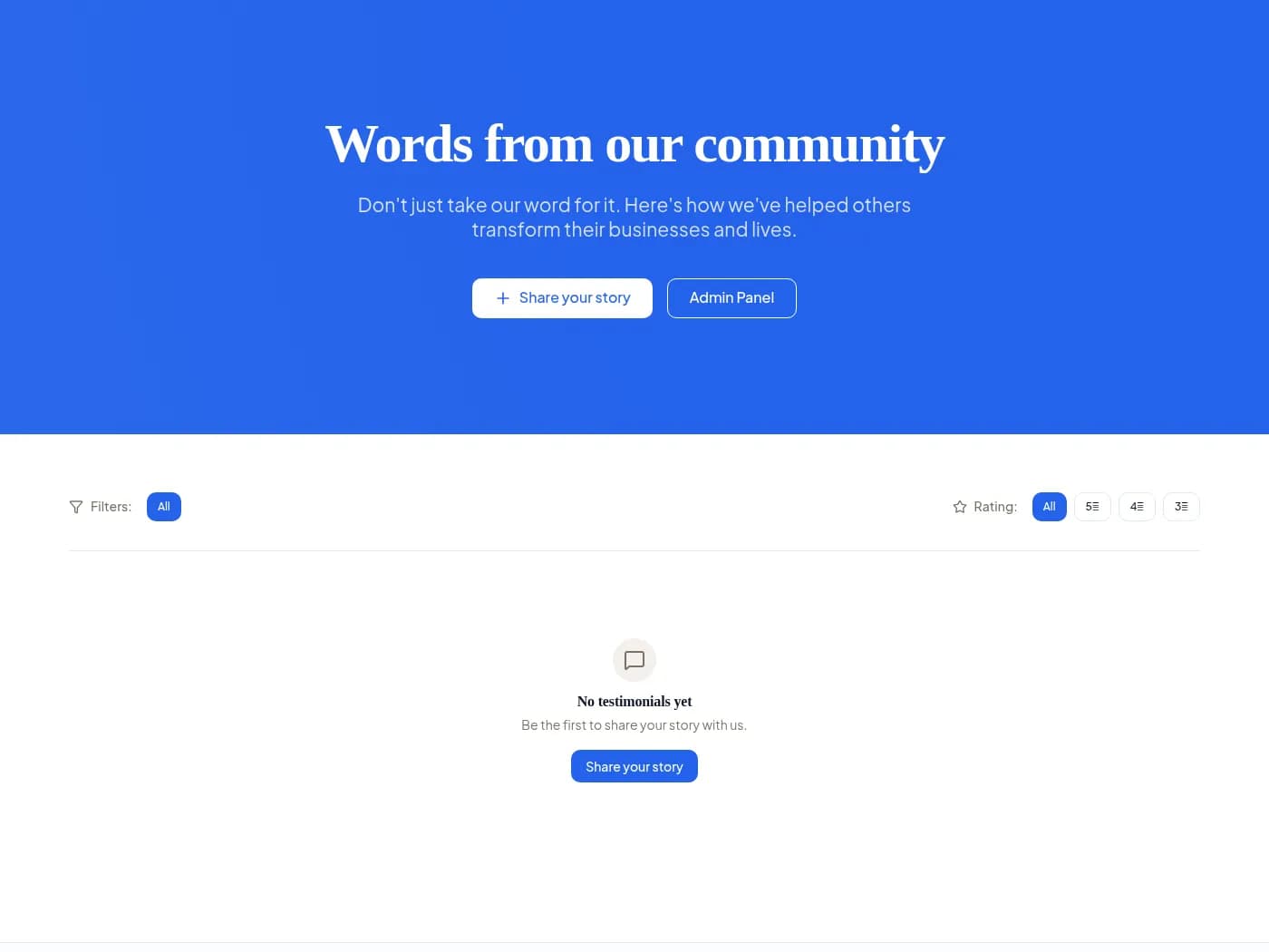 Testimonial AI Wall