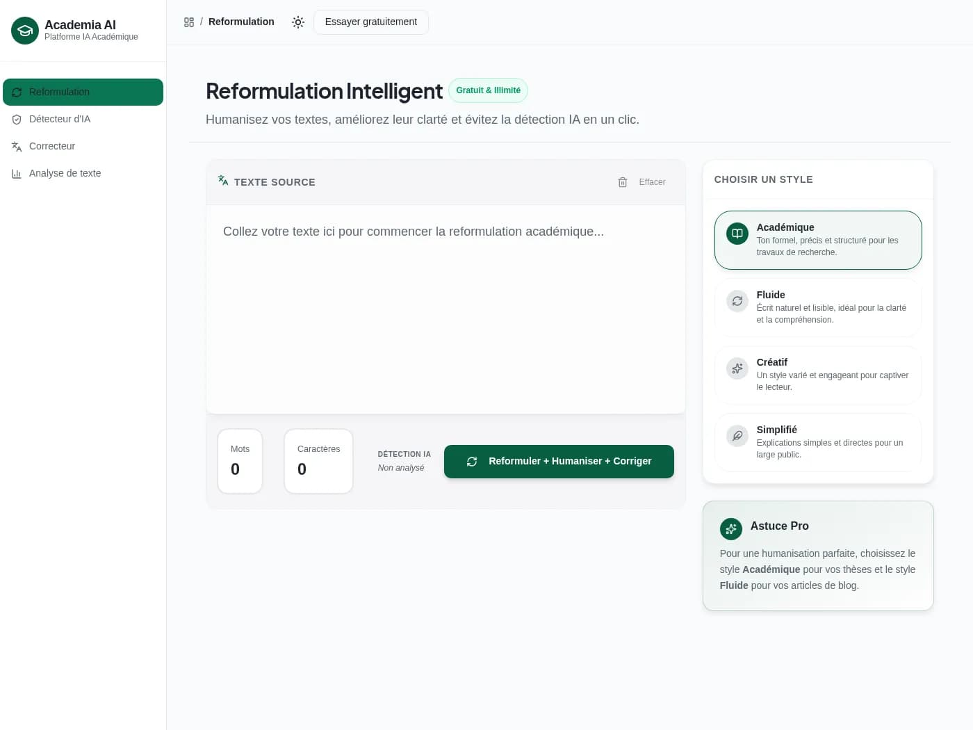 Academic Rephraser AI