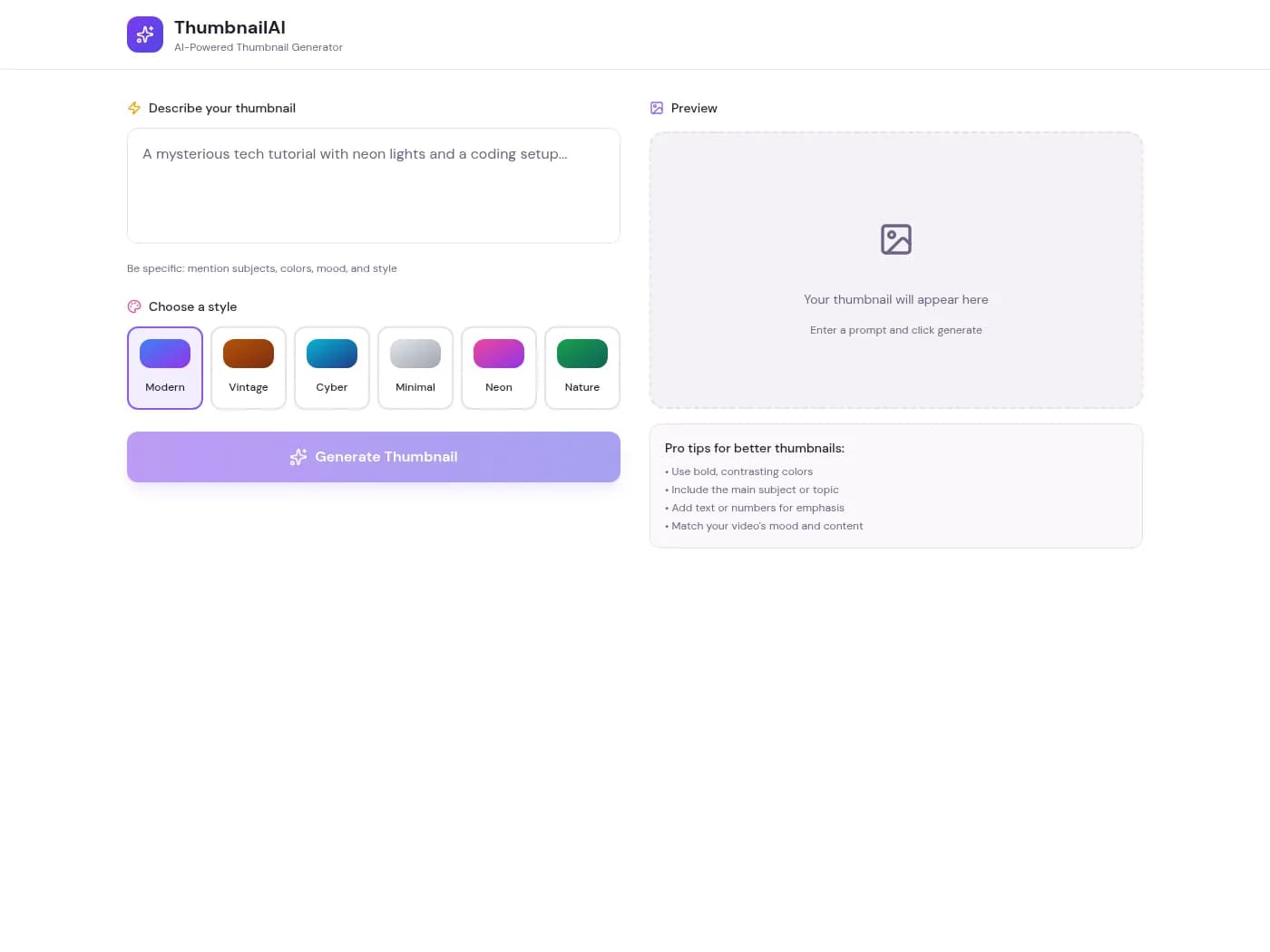 AI Thumbnail Generator