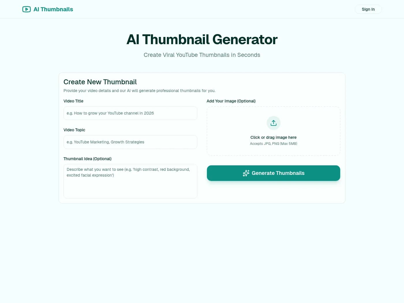 AI Thumbnail Generator