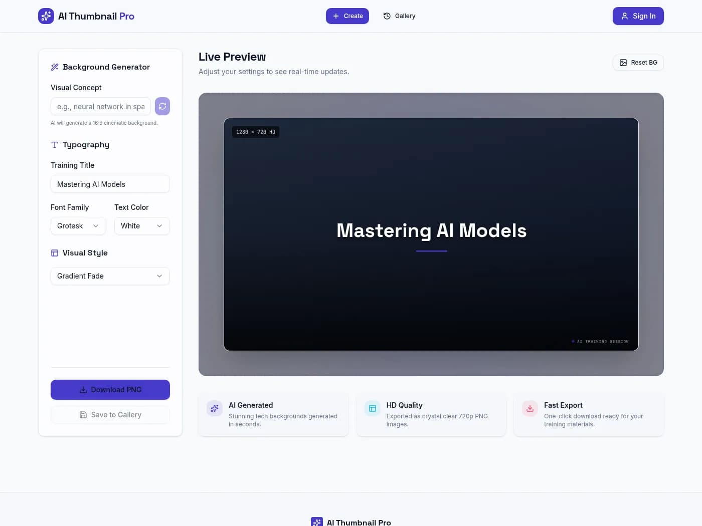 AI Training Thumbnail Maker