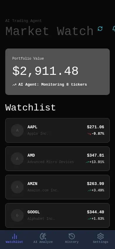 AI Mobile Trading Agent