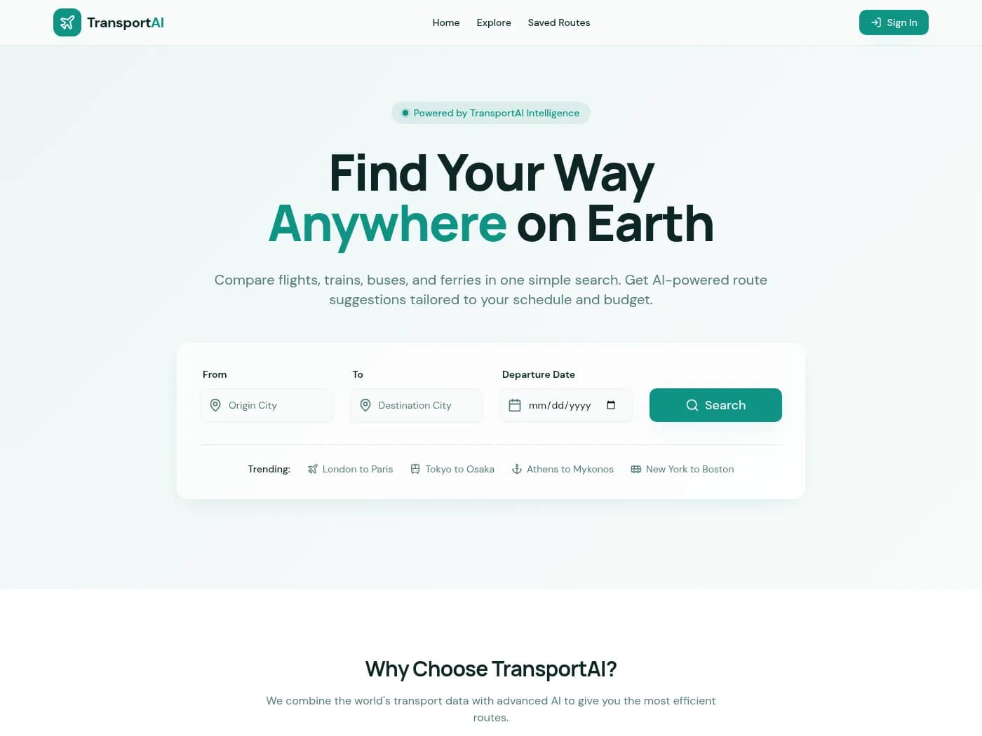 AI Transport Finder
