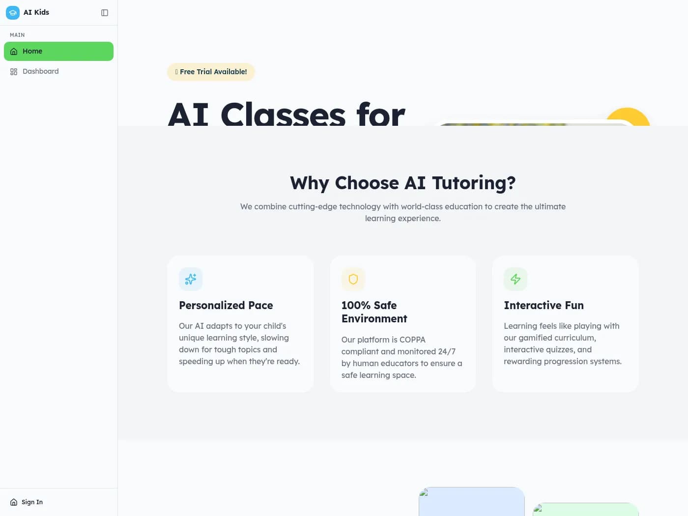 AI Kids Tutoring Hub
