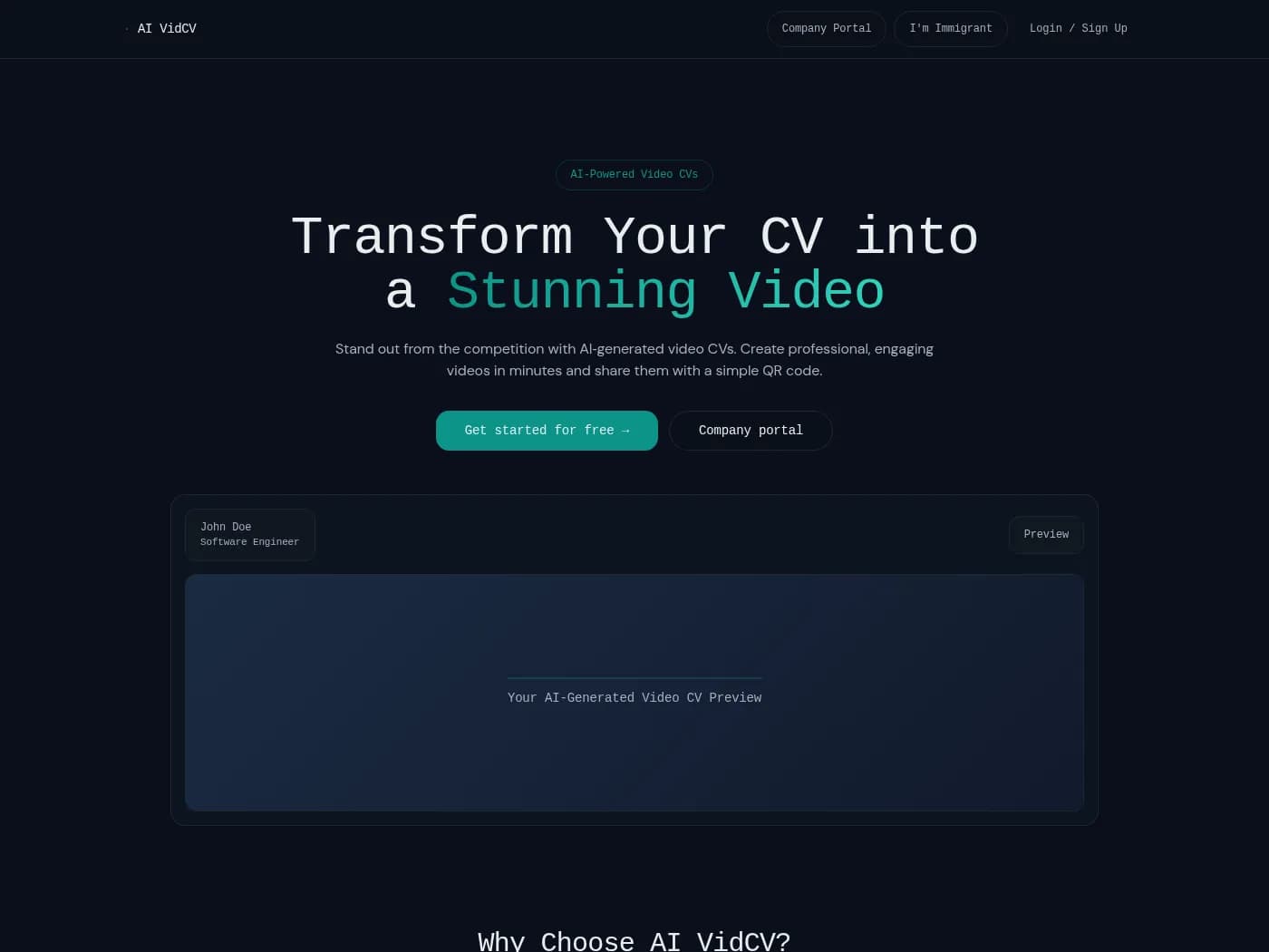 AI VidCV Studio