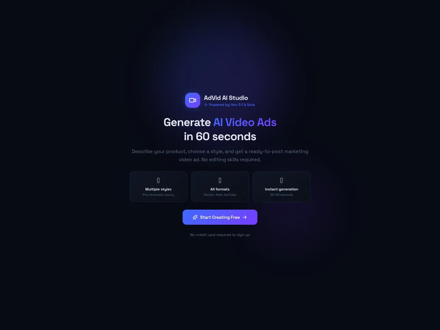 AdVid AI Studio