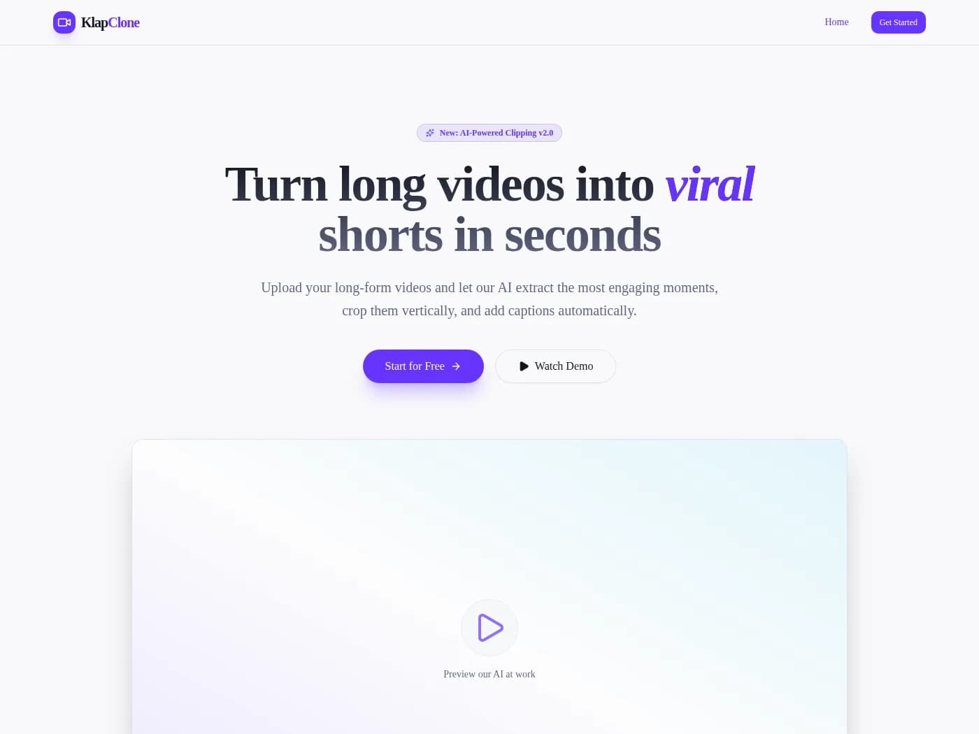 AI Video Clips App