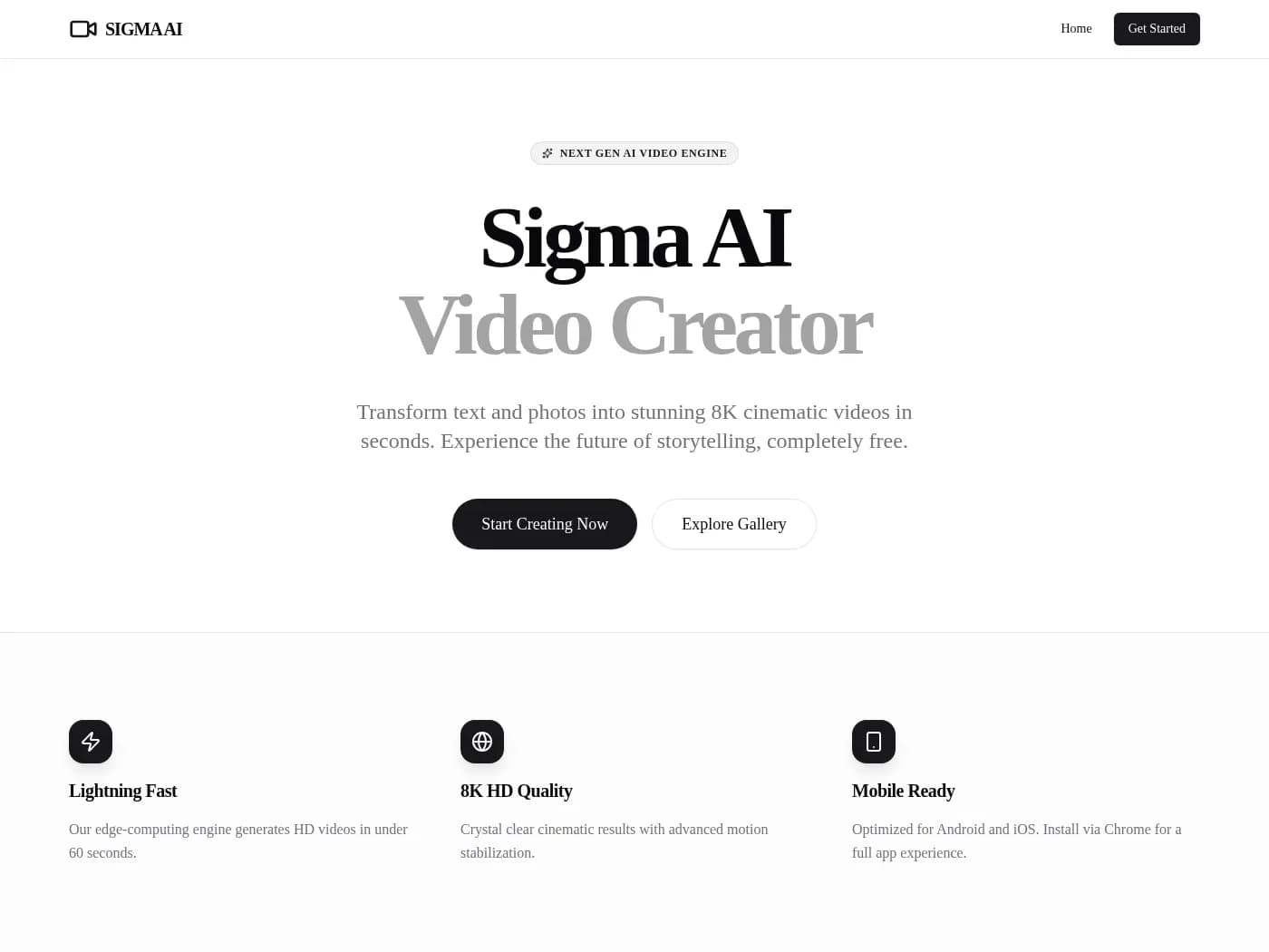Sigma AI Video Creator