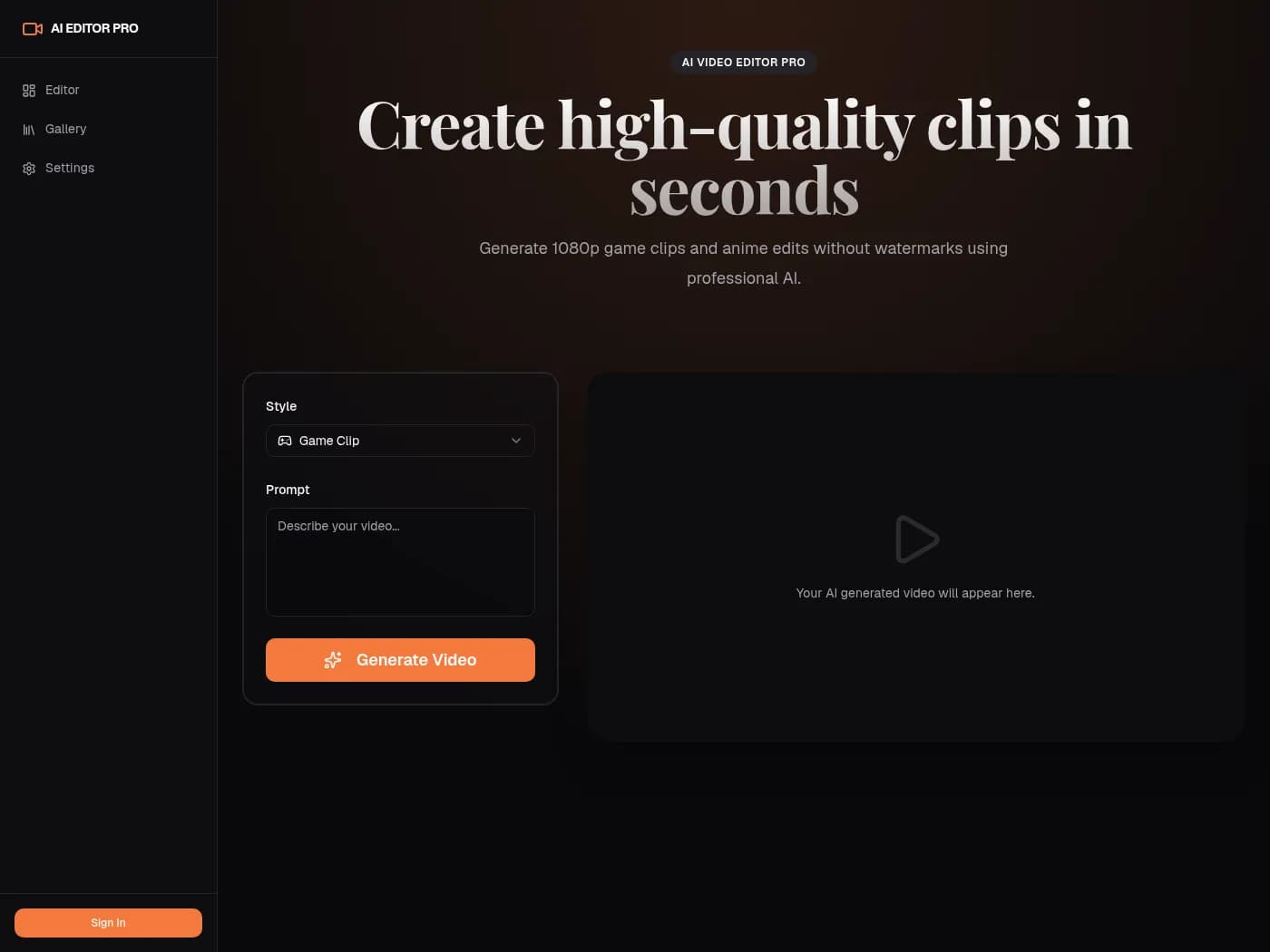 AI Video Editor Pro