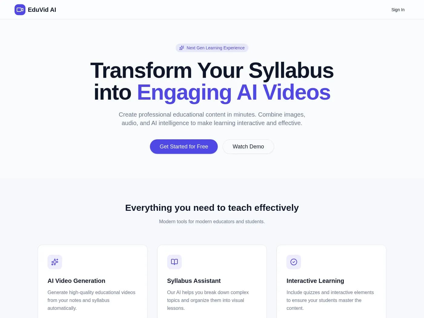EduVid AI Generator
