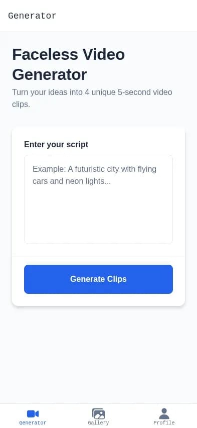 Faceless Video Generator
