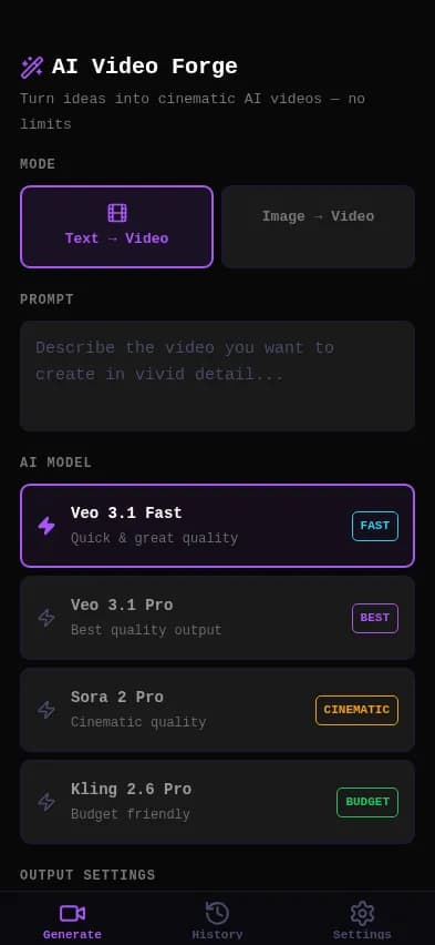 Unlimited AI Video Forge