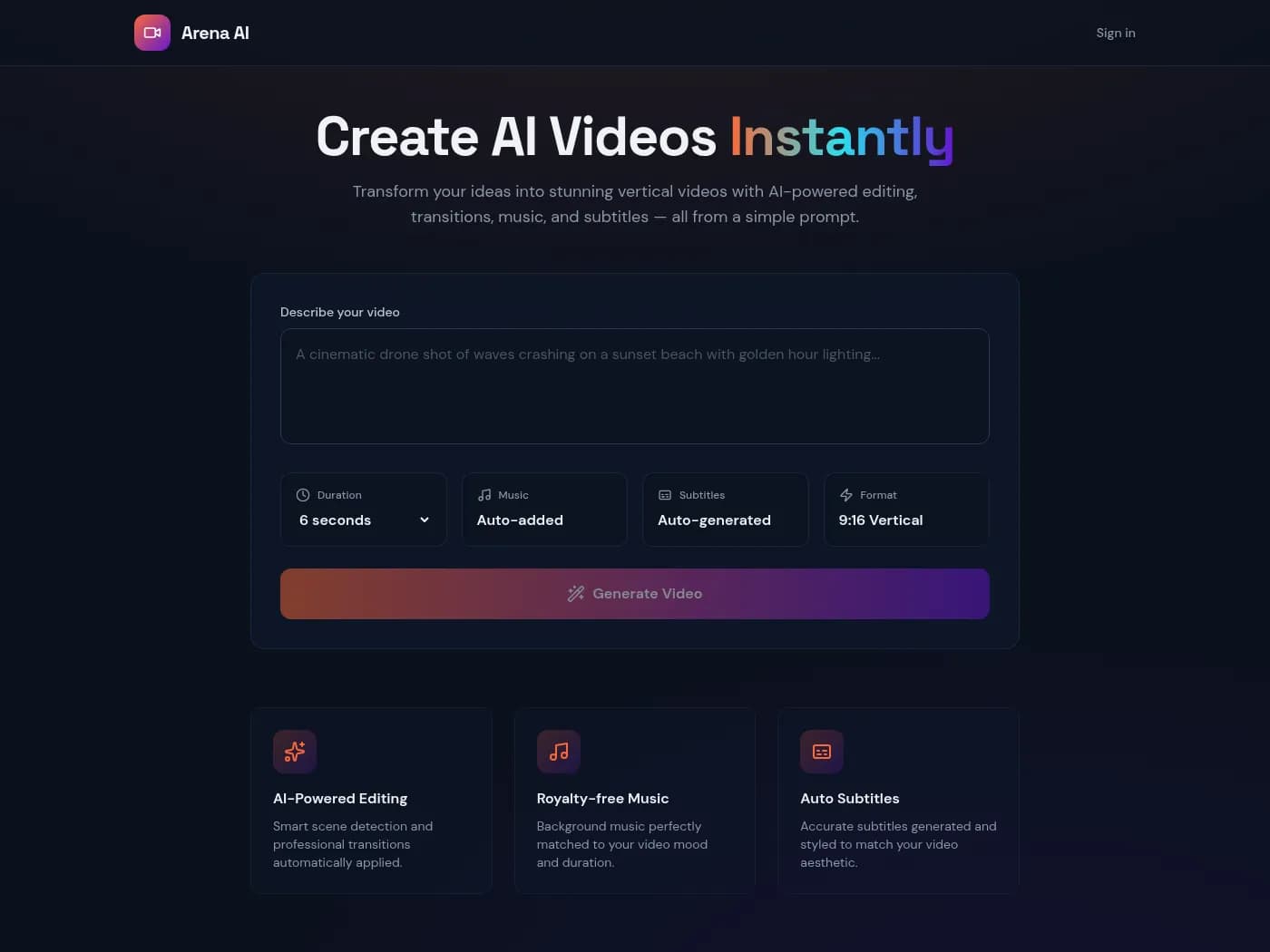 Arena AI Video Maker