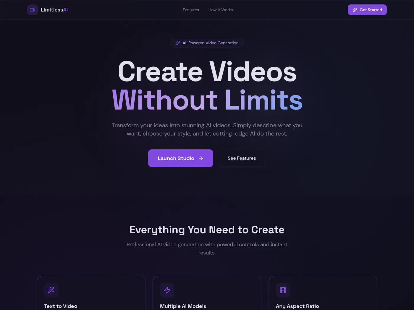 Limitless AI Video Studio