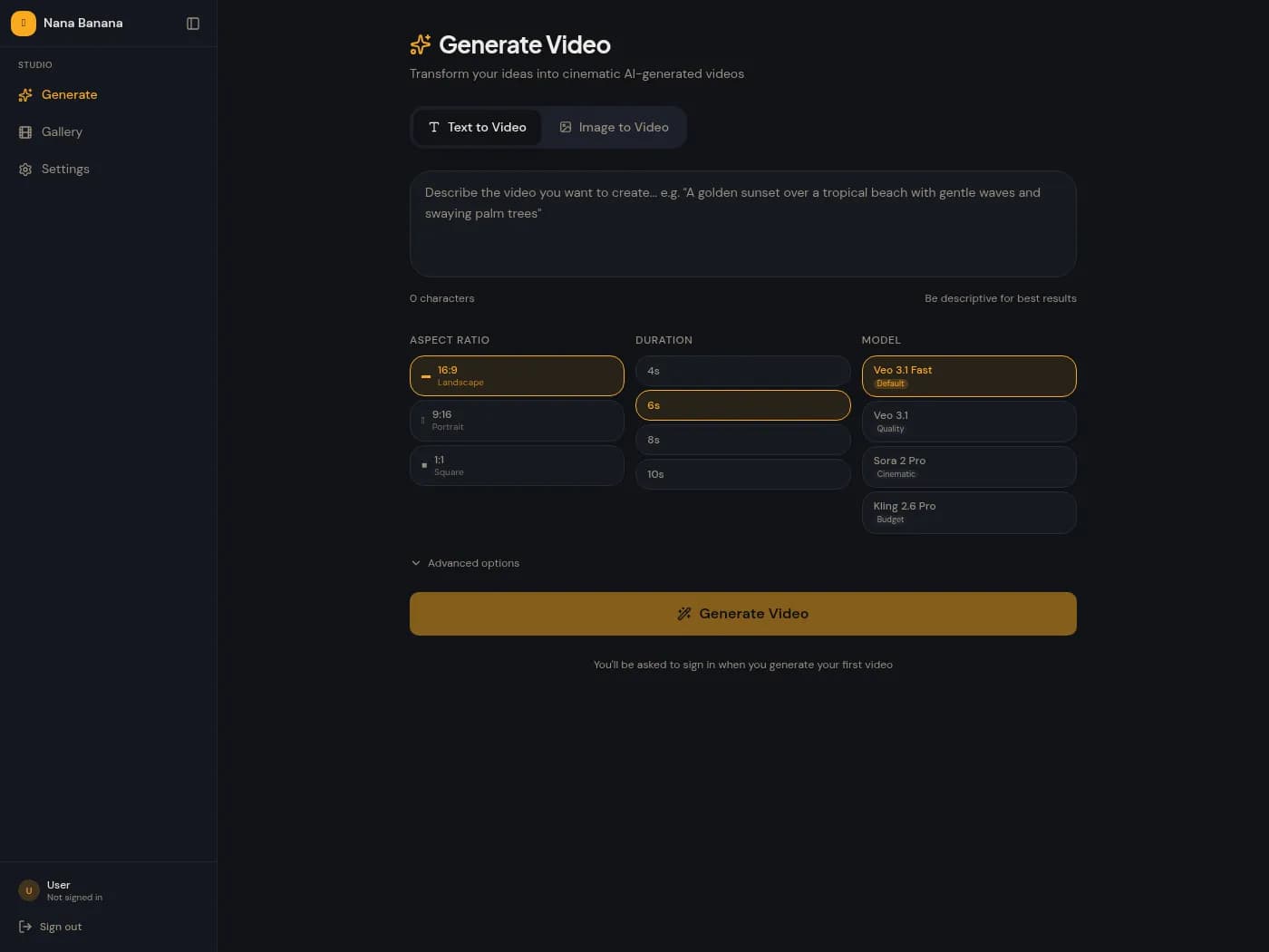 Nana Banana AI Video Maker