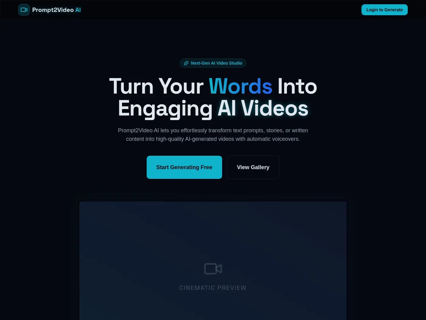 Prompt2Video AI Generator