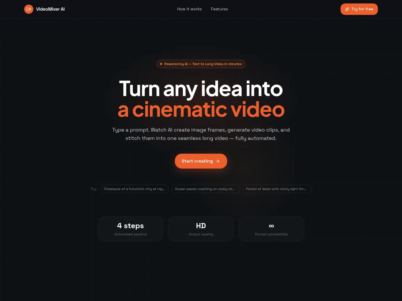 AI Video Mixer Landing