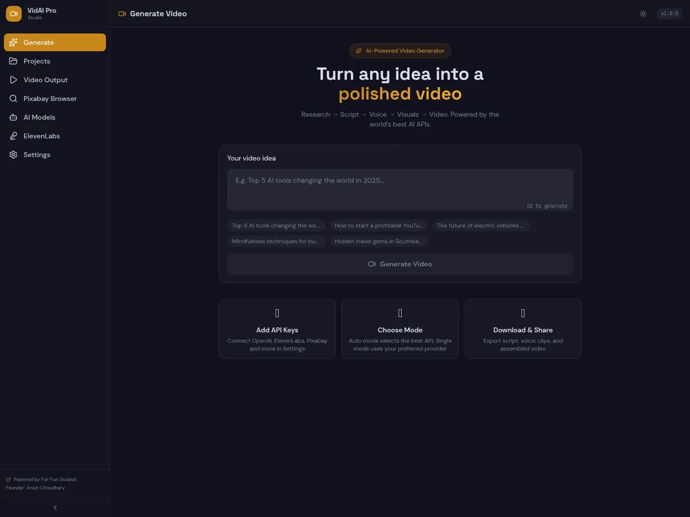 VidAI Pro Studio