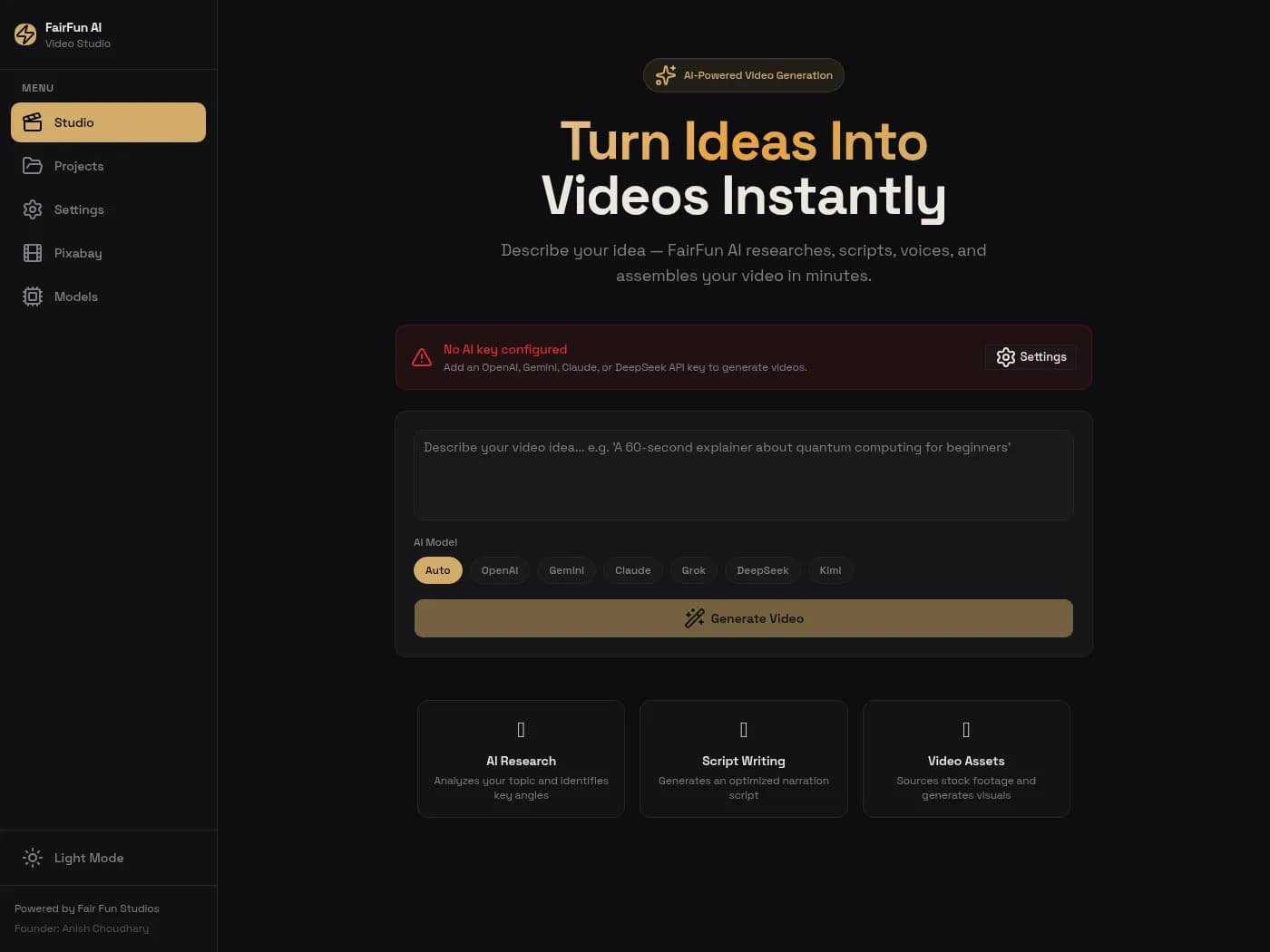 FairFun AI Video Studio