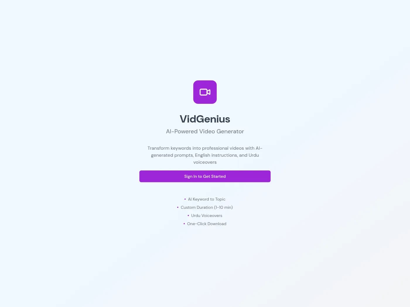 VidGenius AI Generator