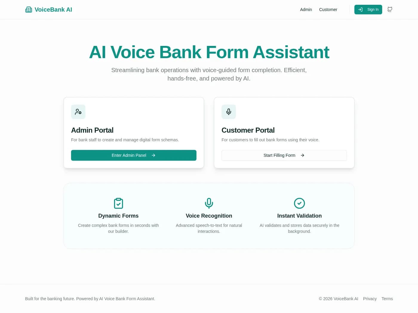 AI Voice Bank Form Assistant