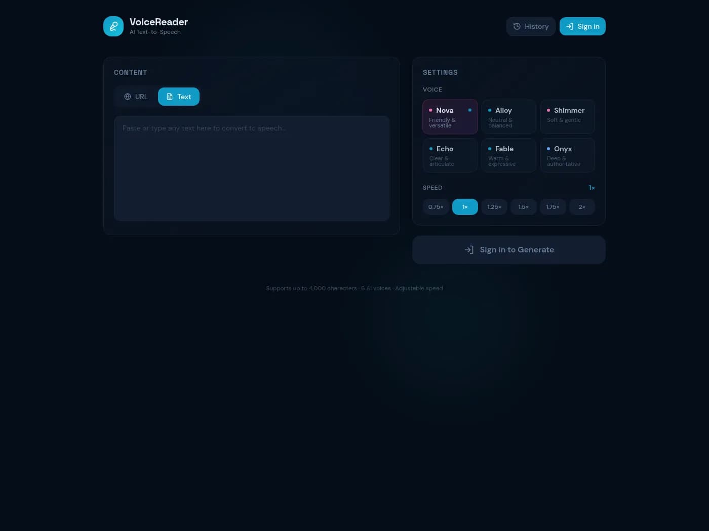 AI Voice Web Reader