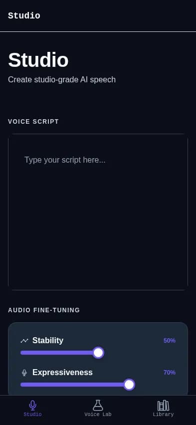VoxLab AI Voice Studio