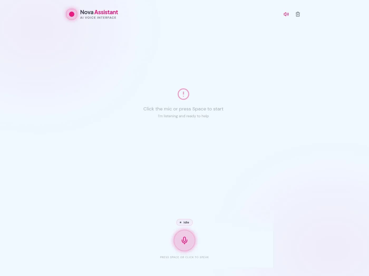 Nova Voice Assistant UI