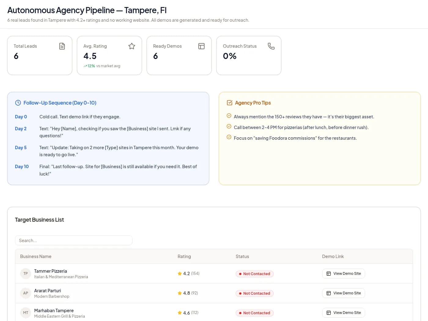 Autonomous Web Agency Pipeline