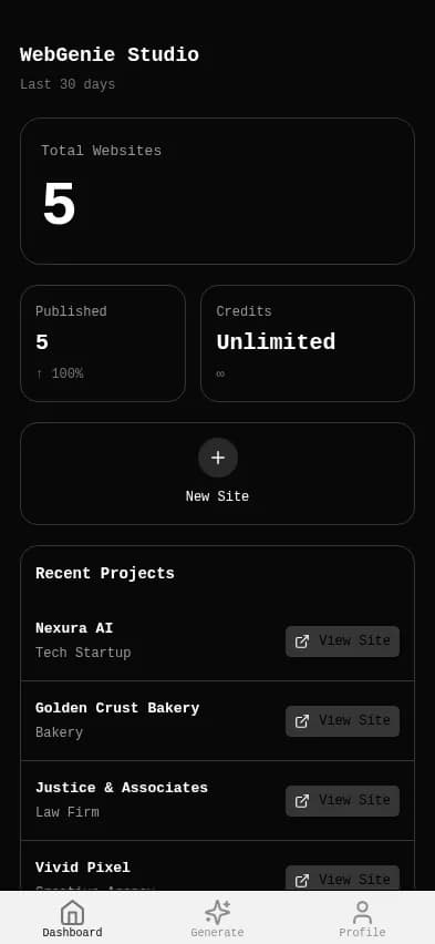 WebGenie AI Studio