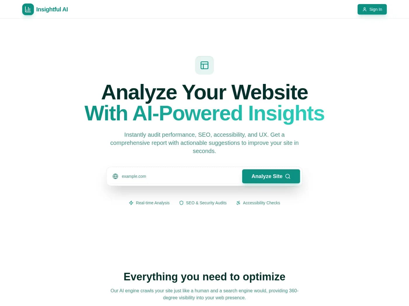 Insightful AI Site Analyzer