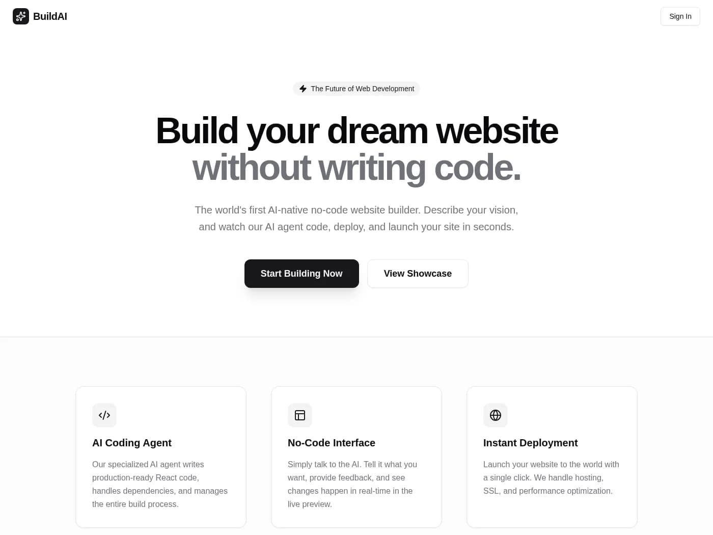 No-Code AI Website Builder