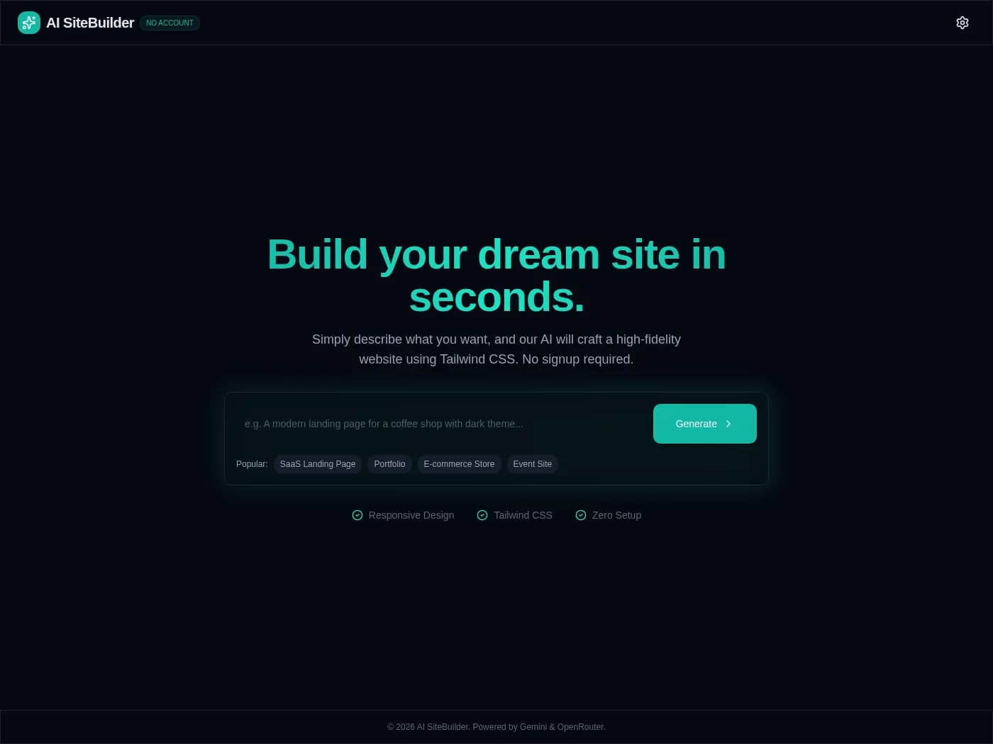 No-Account AI Site Builder